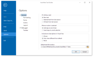 Task Builder Options