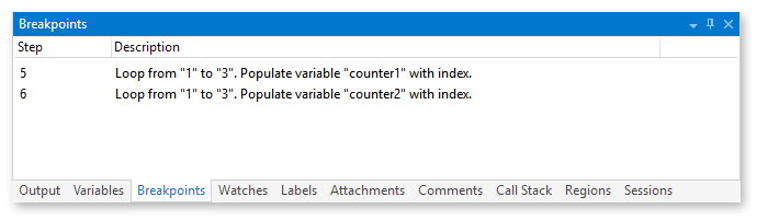 Debug Panel Breakpoints 