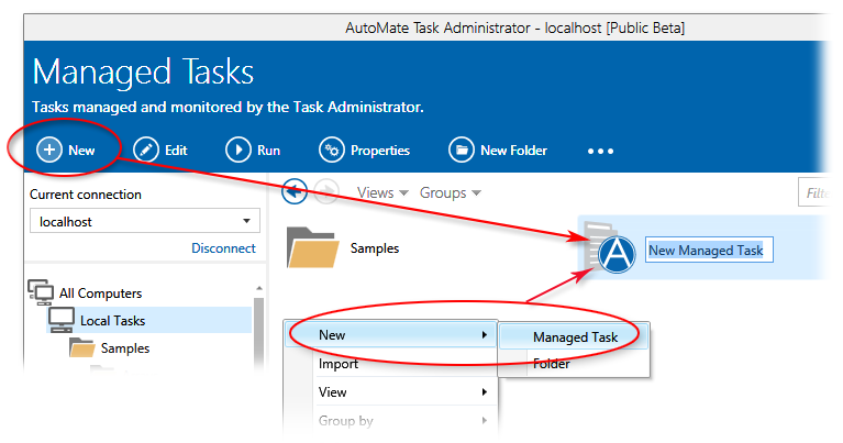 Creating a Task Without the Wizard