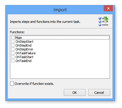 Importing Task Steps