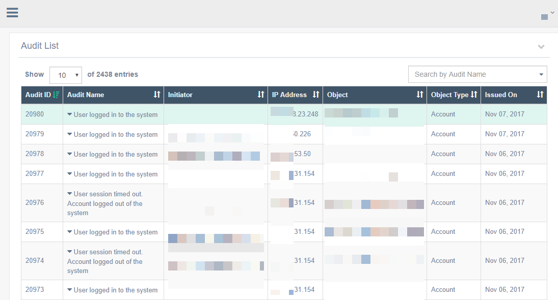 Viewing Audits