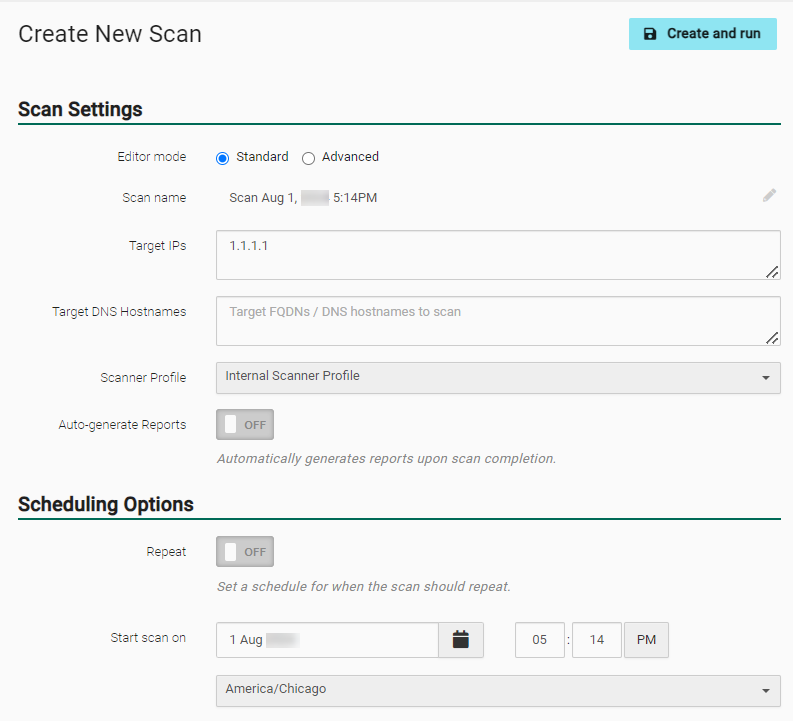 Create and Run Scans