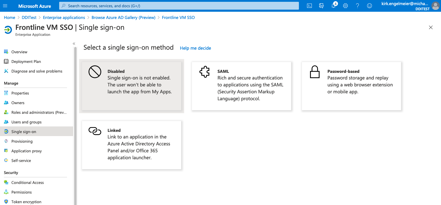 Azure AD Single Sign-On