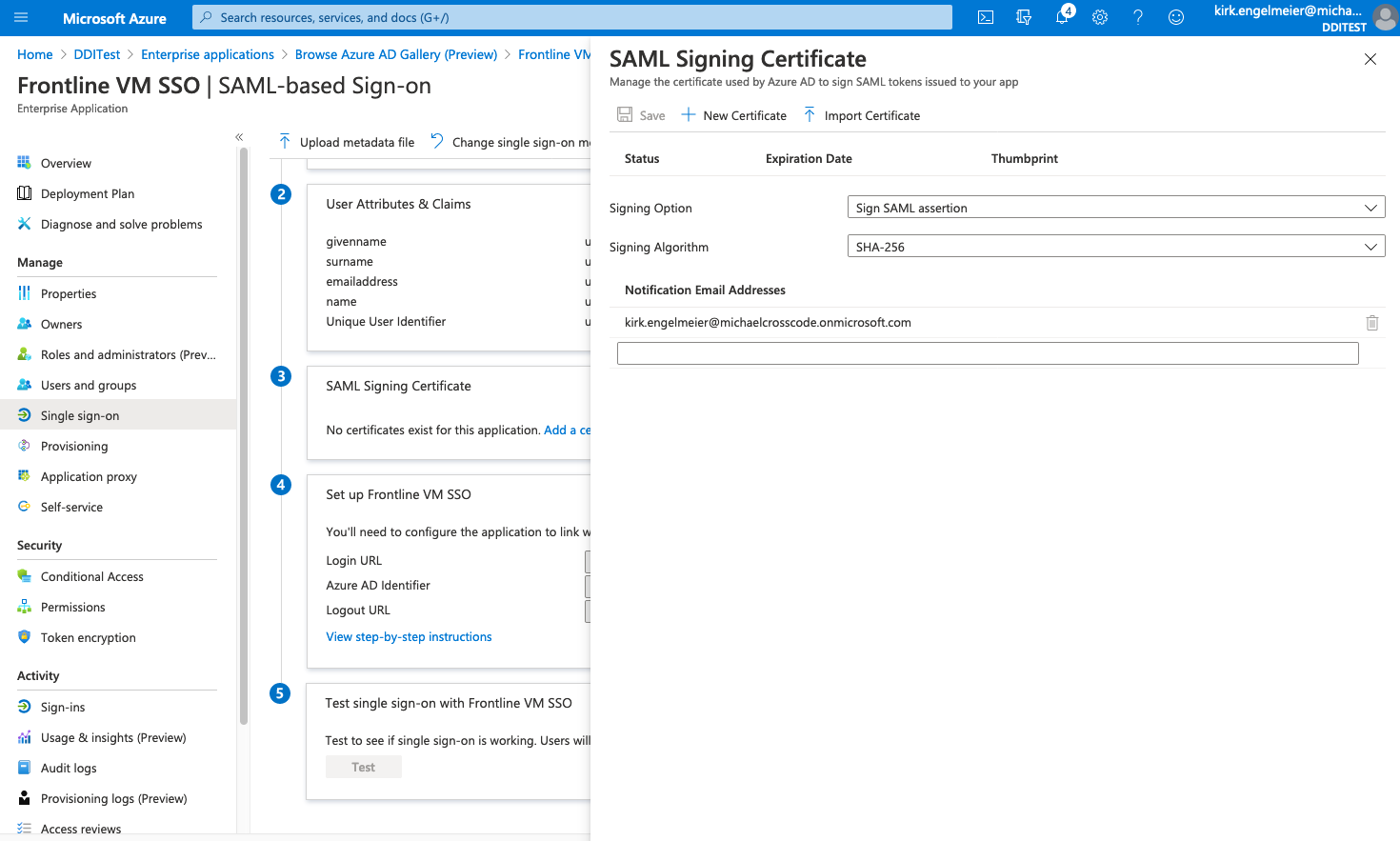 Azure AD Single Sign-On