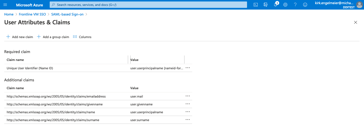 Azure AD Single Sign-On with Frontline VM