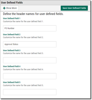 Setting Up User-Defined Fields
