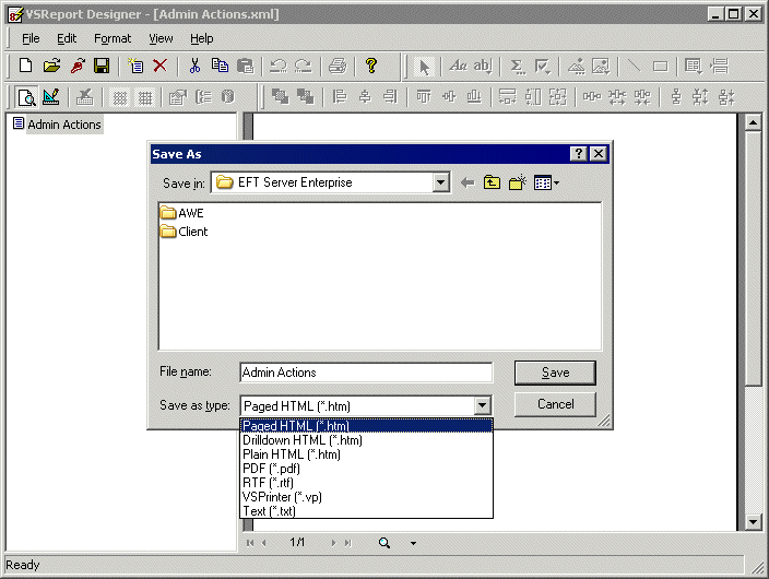 Exporting and Publishing Reports in the Report Designer