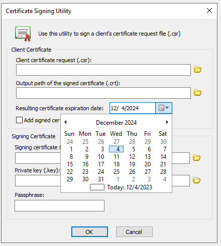 Signing a Certificate