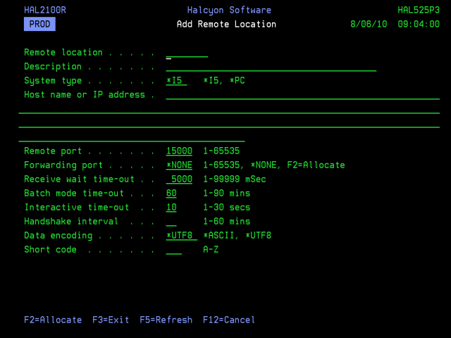 Manually adding a Remote Location