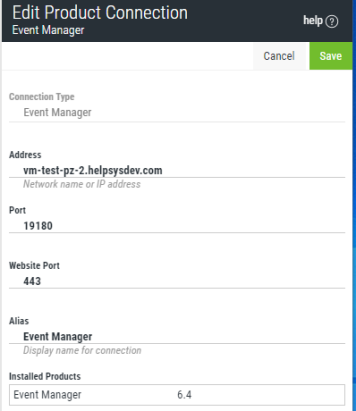 Editing an Existing Product Connection