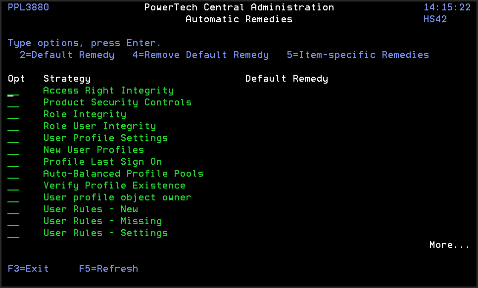 Automatic Remedies panel