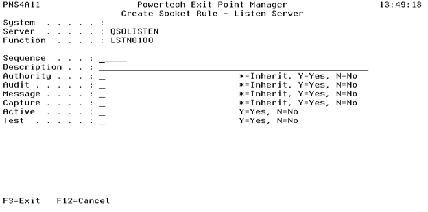 Create Socket Rule panel
