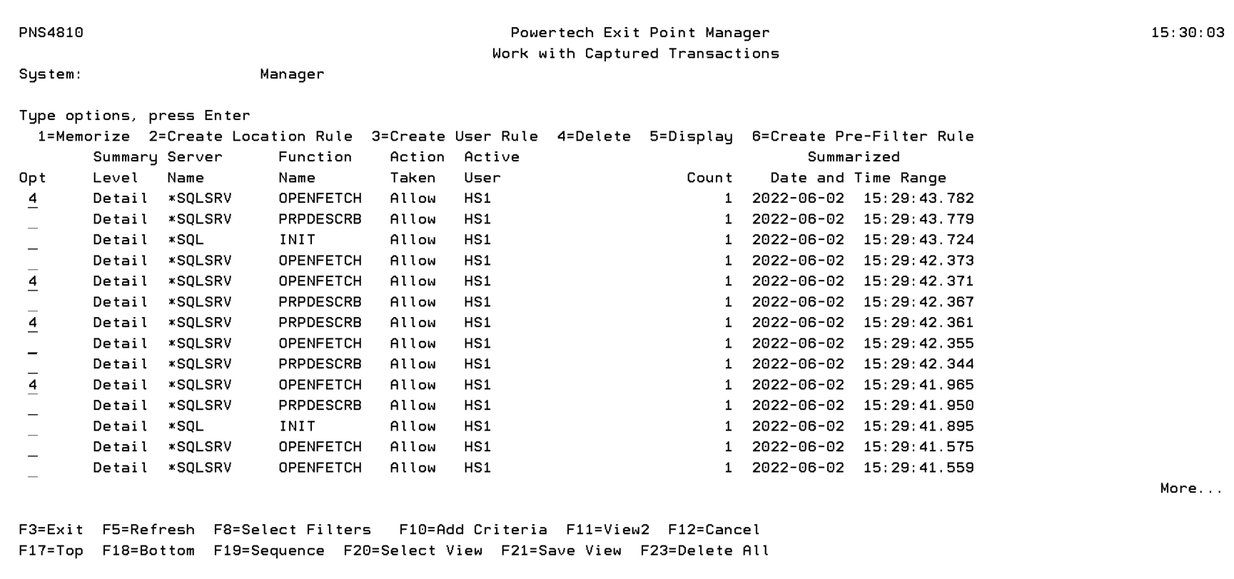 Deleting Captured Transactions