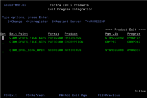 Work with Exit Program Integration (WRKEXTPGM) Command