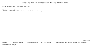Display Field Encryption Entry (DSPFLDENC)