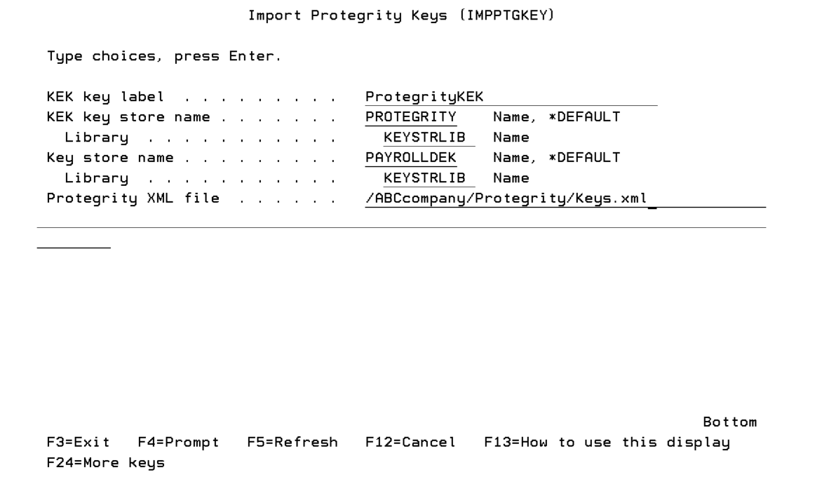 Import Protegrity Key (IMPPTGKEY)