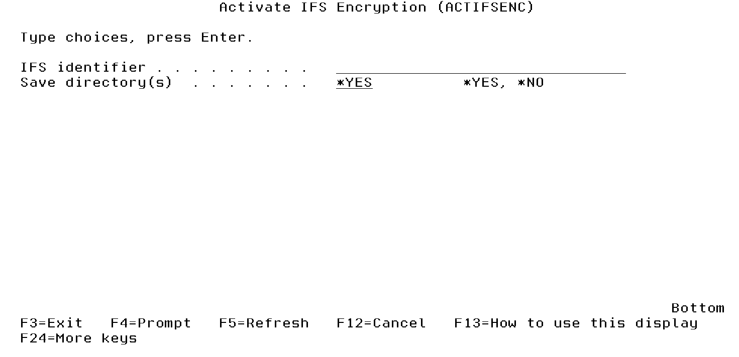 Activate IFS Encryption (ACTIFSENC)