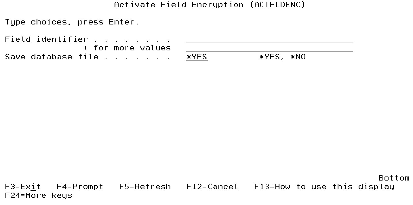 Activate Field Encryption (ACTFLDENC)