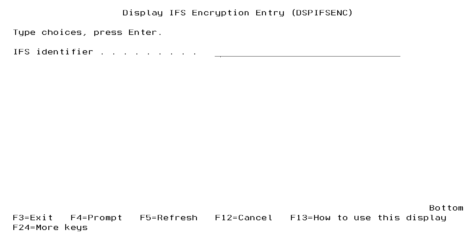 Display IFS Encryption Entry (DSPIFSENC)