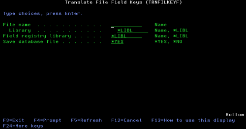 Translate File Encryption Key - Field Procedure (TRNFILKEYF)