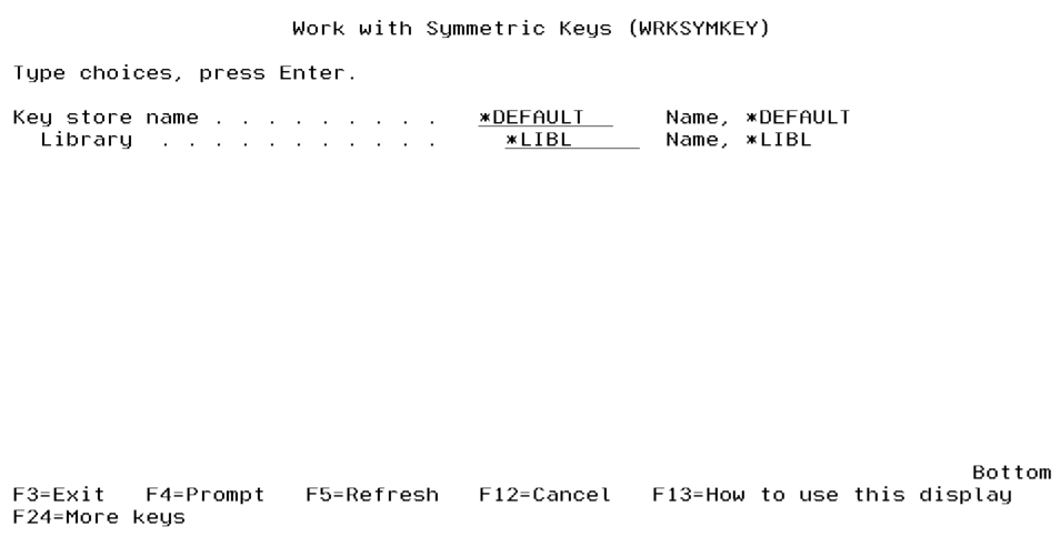 Work with Symmetric Keys (WRKSYMKEY)